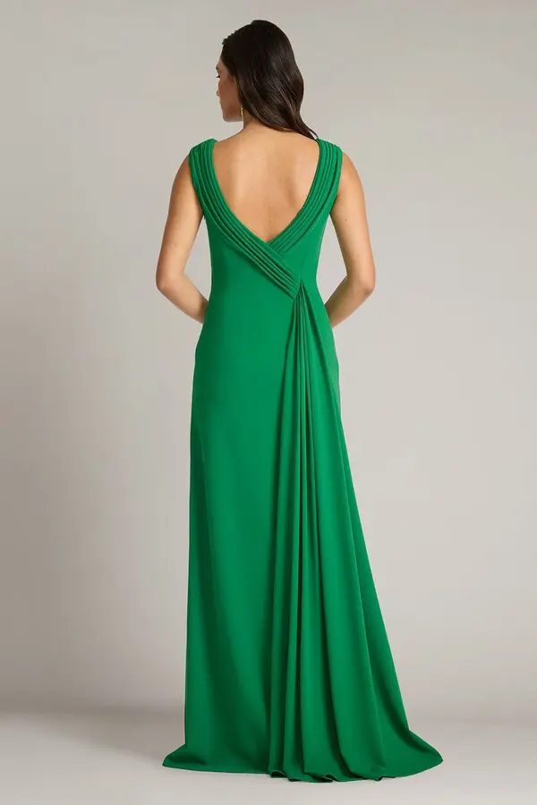 Tadashi Shoji Plaza Drape Back Gown