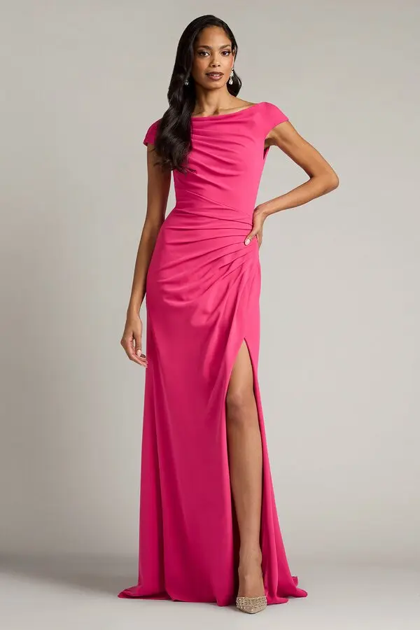 Tadashi Shoji Nanea Draped Gown - Cabaret