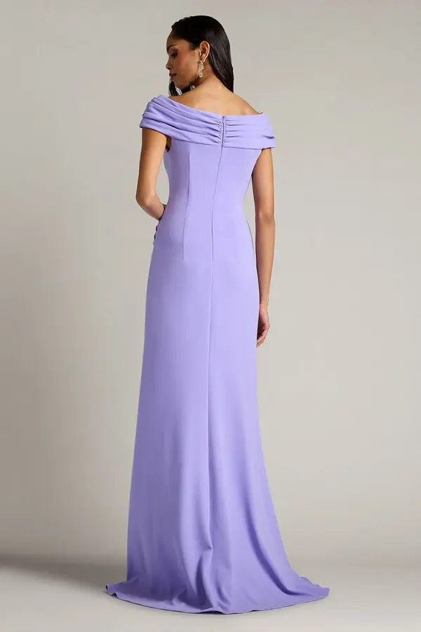 Tadashi Shoji Bruner Draped Crepe Gown - Lavender Mist