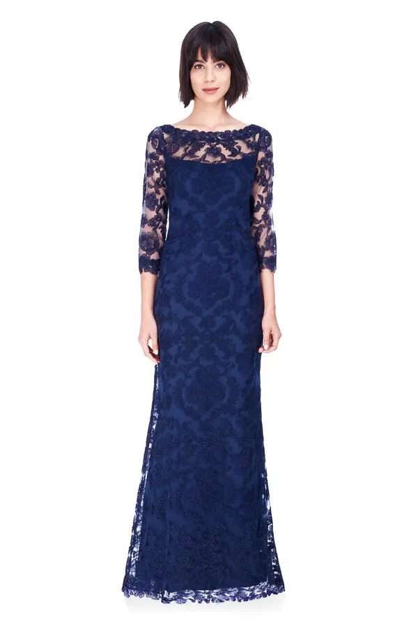 Tadashi Shoji Petite Yosamu Gown - Navy
