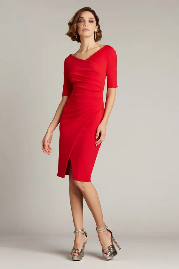 Tadashi Shoji Adi Textured Crepe Dress - Flame