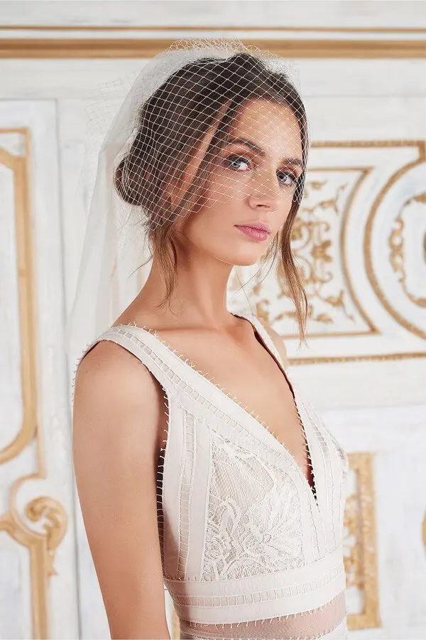 Tadashi Shoji Nicola Birdcage Veil - Ivory