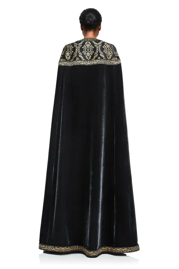 Tadashi Shoji Diana Long Velvet Cape