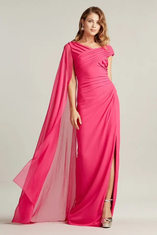 Tadashi Shoji Sherman Cape Sleeve Gown - Blossom