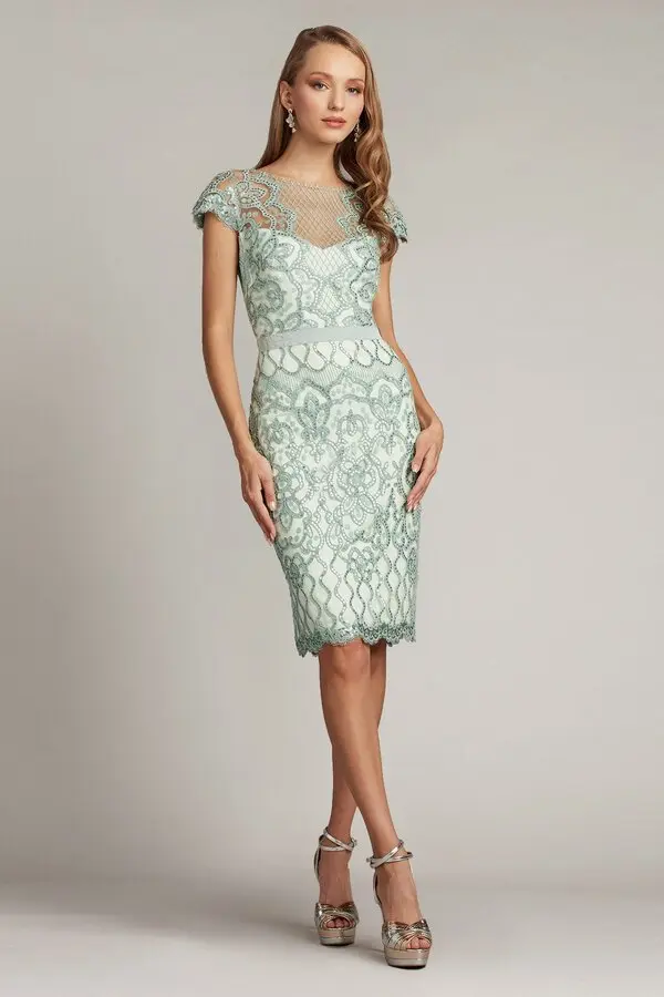 Tadashi Shoji Miranda Sequin Embroidered Dress - Mint