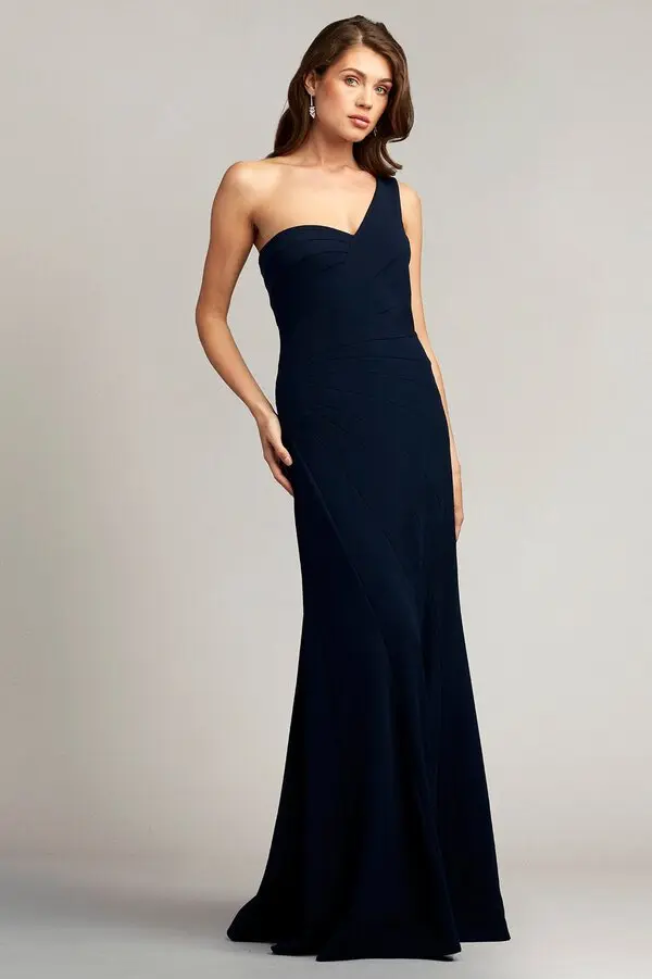 Tadashi Shoji Geraldine One-shoulder Gown - Midnight
