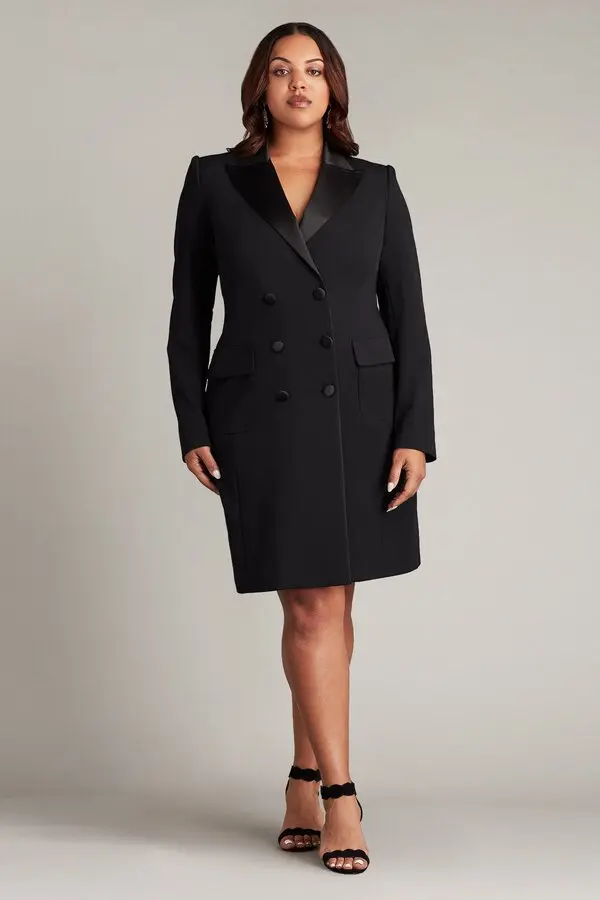 Tadashi Shoji Mckay Double-breasted Coat Dress - Black
