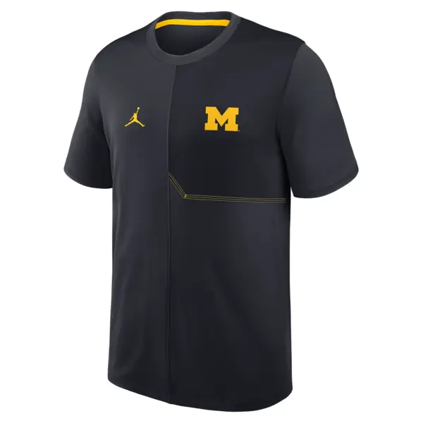 JORDAN Michigan Sideline Coach Brand Dri-fit College Top - Blue
