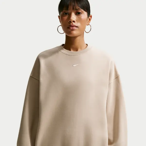 Nike Studio Fleece Medium Weight Oversized Crew - Brown