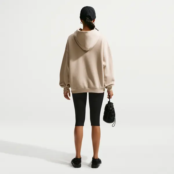 Nike Studio Fleece Medium Weight Oversized Pullover Hoodie - Brown