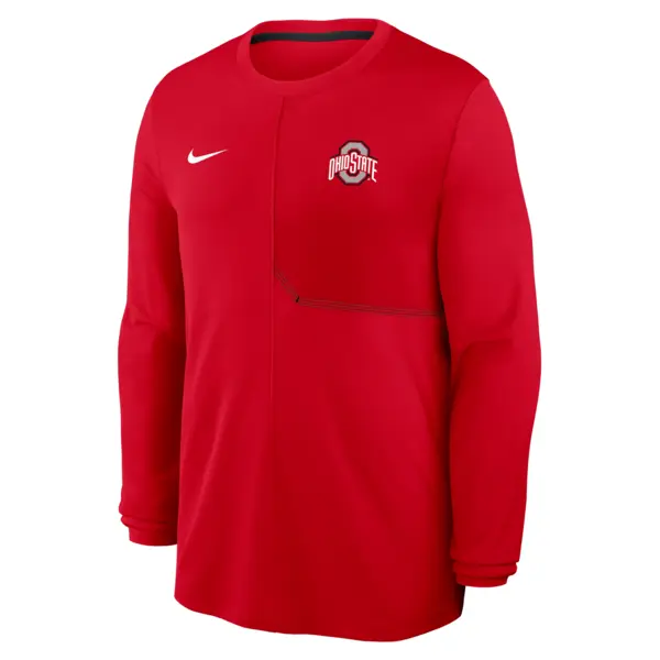 Nike Ohio State Sideline Coach Dri-fit College Long-sleeve Top - Red