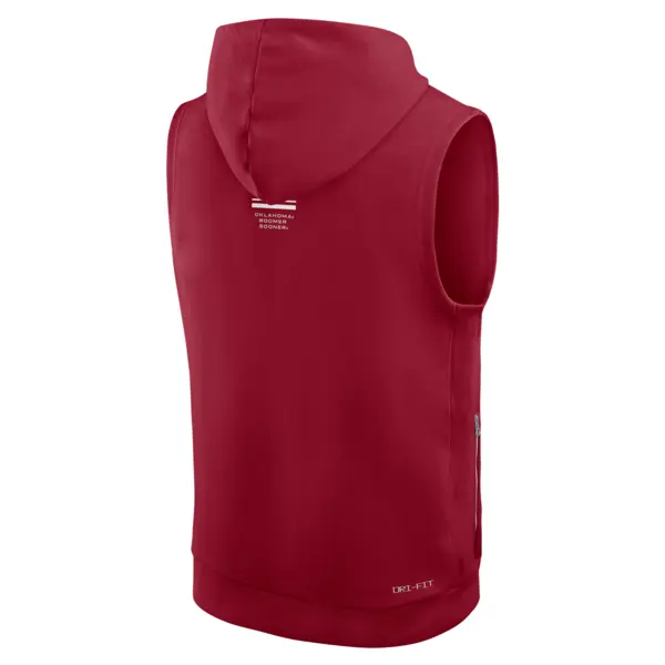 JORDAN Oklahoma Sideline College Sleeveless Pullover Hoodie - Red