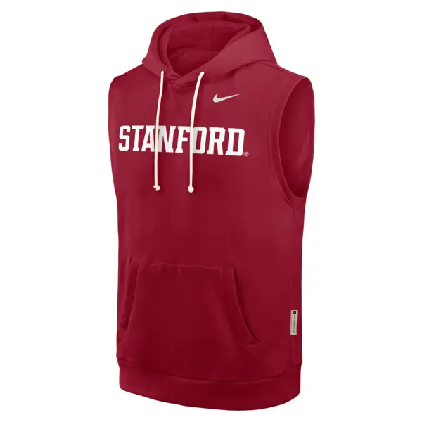 Nike Stanford Sideline Dri-fit College Sleeveless Pullover Hoodie - Red