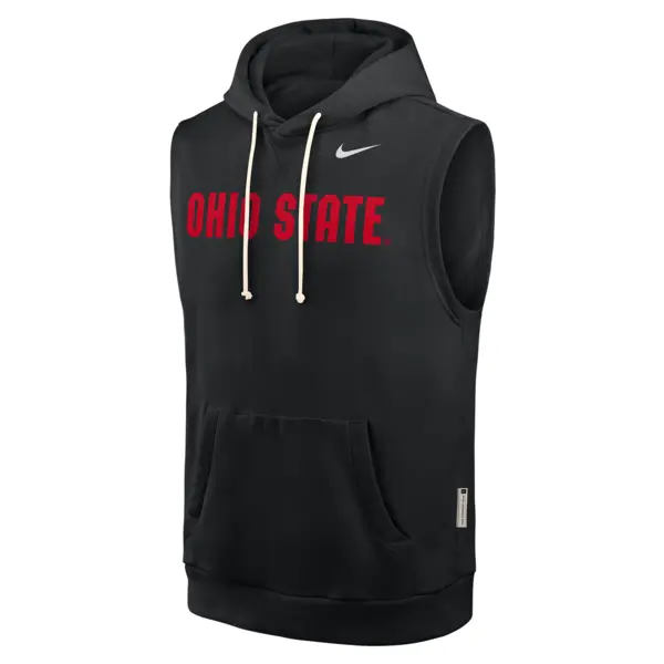Nike Ohio State Dri-fit College Sleeveless Pullover Hoodie - Black