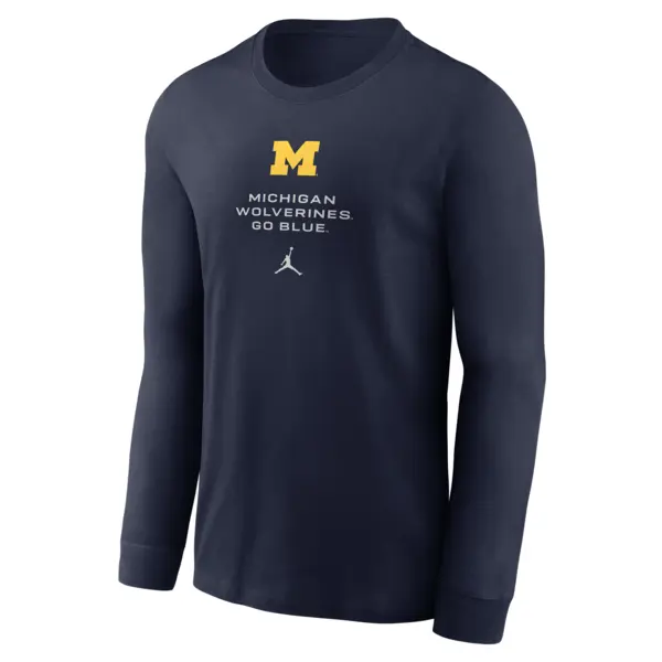 JORDAN Brand Michigan Wolverines Long-sleeve T-shirt - Blue