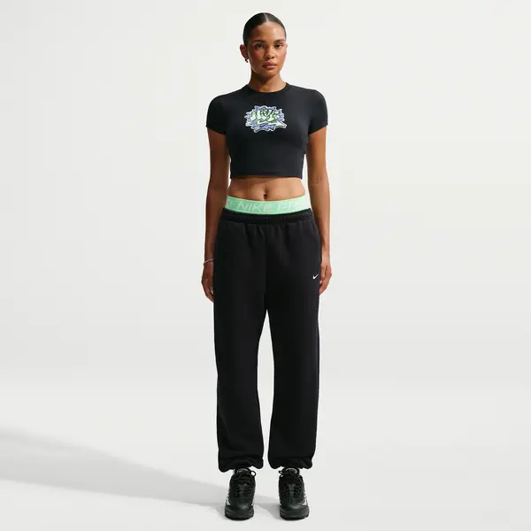 Nike Studio Fleece High-rise Oversized Cuffed Pants - Black