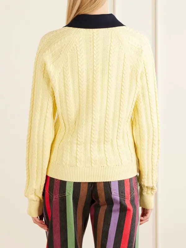 Versace Cable-knit Cotton Sweater With Medusa Hardware