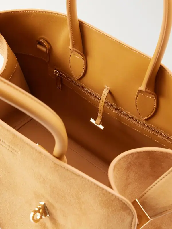 FERRAGAMO Hug Small Suede Tote - Brown