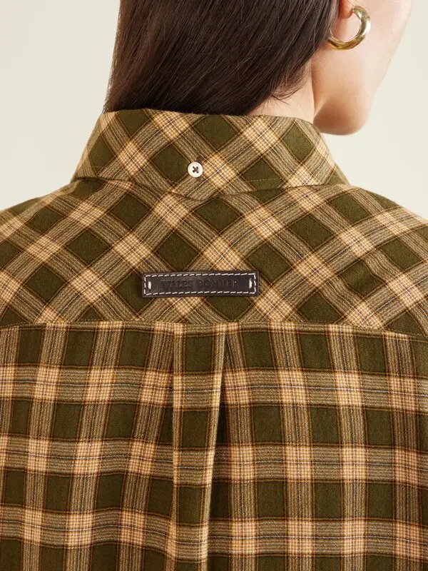 WALES BONNER Ritual Checked Flannel Shirt