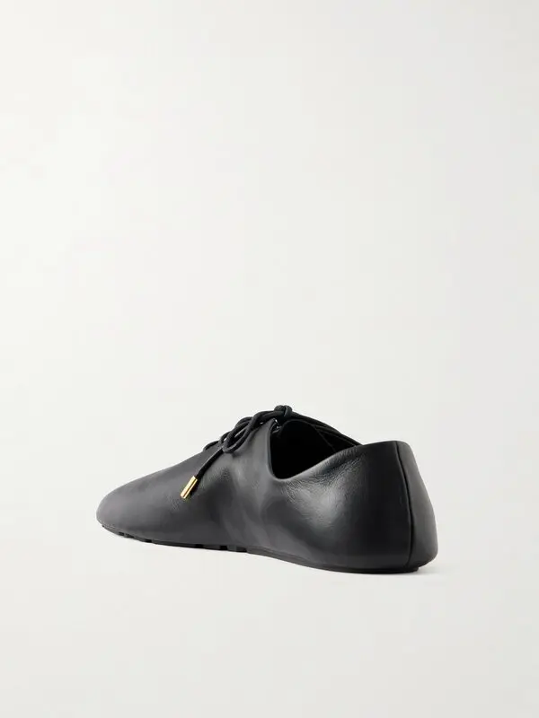 Loewe Pebble Embellished Leather Lace-up Sneakers - Black