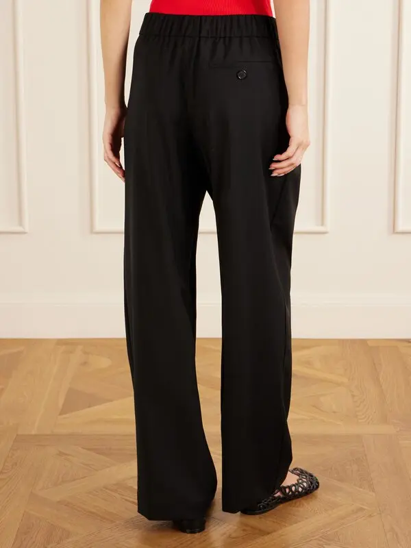 Loewe Pleated Wool Mid-rise Straight-leg Trousers