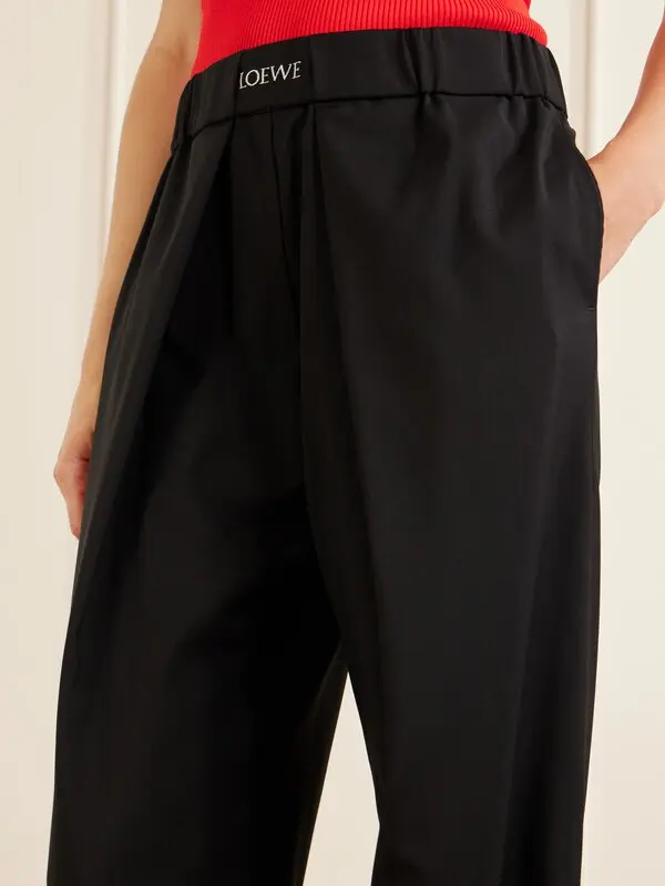 Loewe Pleated Wool Mid-rise Straight-leg Trousers