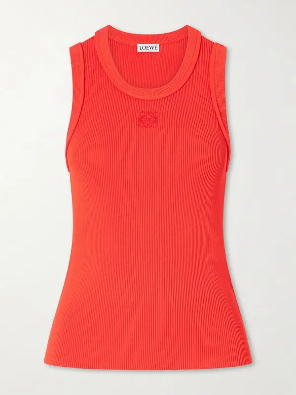Loewe Anagram Embroidered Ribbed Tank