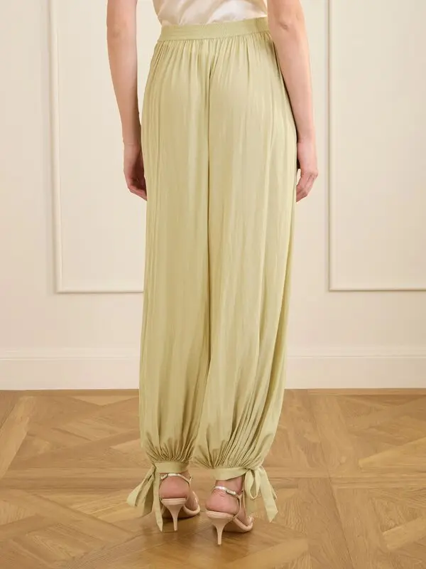 Chloé Satin Tapered Pants With Tie Detail