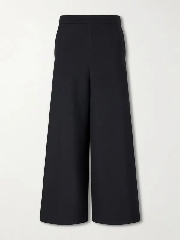 Chloé Wide-leg Wool Crepe Cropped Ankle Pants