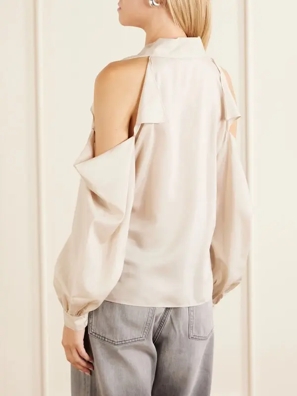 Acne Studios Bow-embellished Cut-out Lyocell Blouse