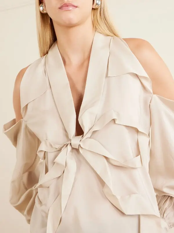 Acne Studios Bow-embellished Cut-out Lyocell Blouse