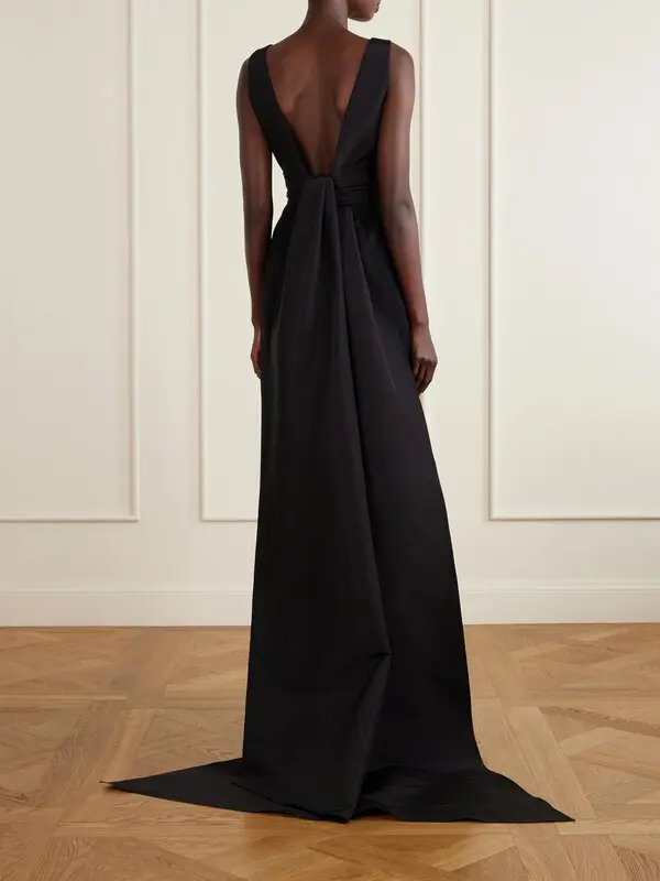 Carolina Herrera Faille Gown With Detachable Bow Train