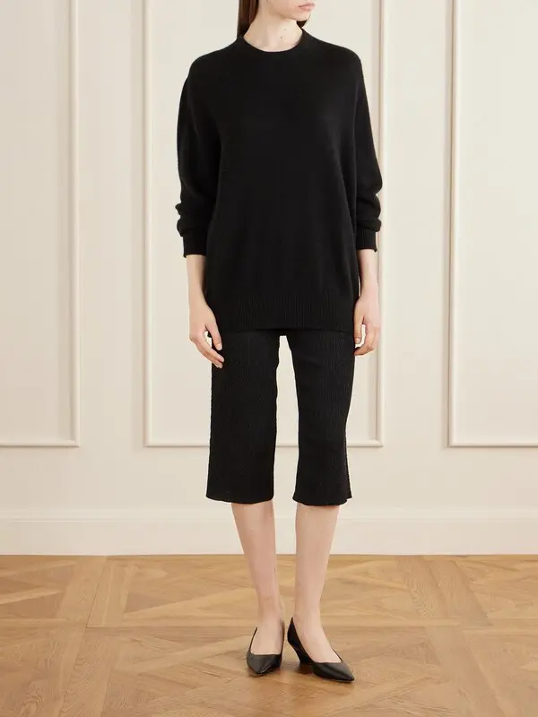 THE ROW Omero Silk Plissé Capris