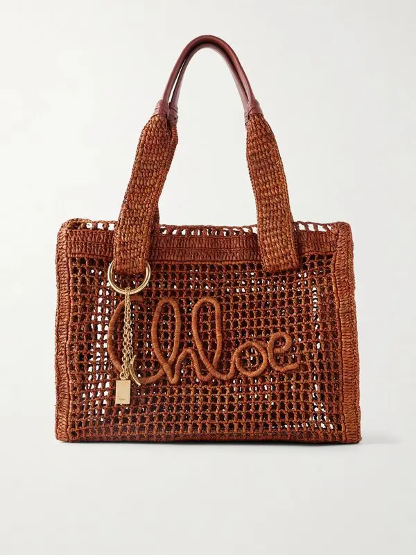 Chloé Summer Banana Raffia Tote - Brown