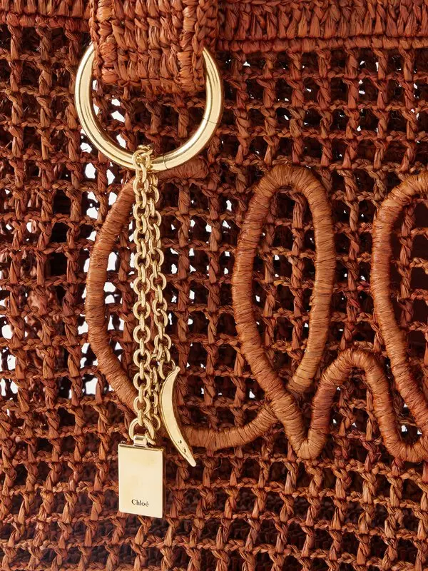 Chloé Summer Banana Raffia Tote - Brown