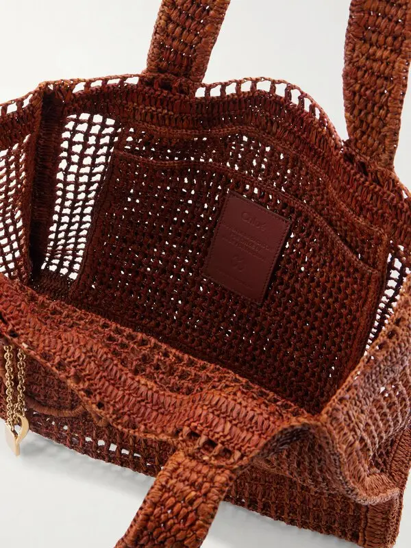 Chloé Summer Banana Raffia Tote - Brown