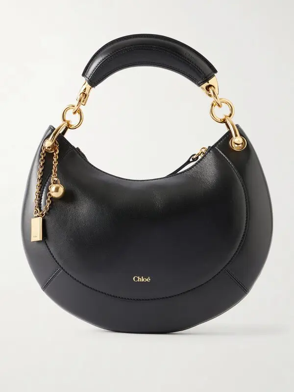 Chloé Banana Leather Shoulder Bag - Black