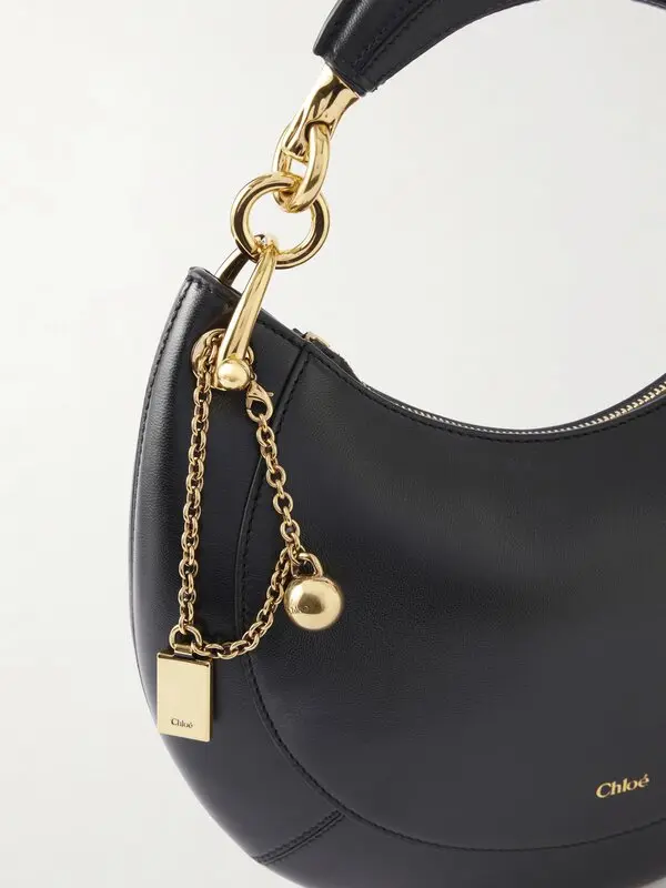 Chloé Banana Leather Shoulder Bag - Black