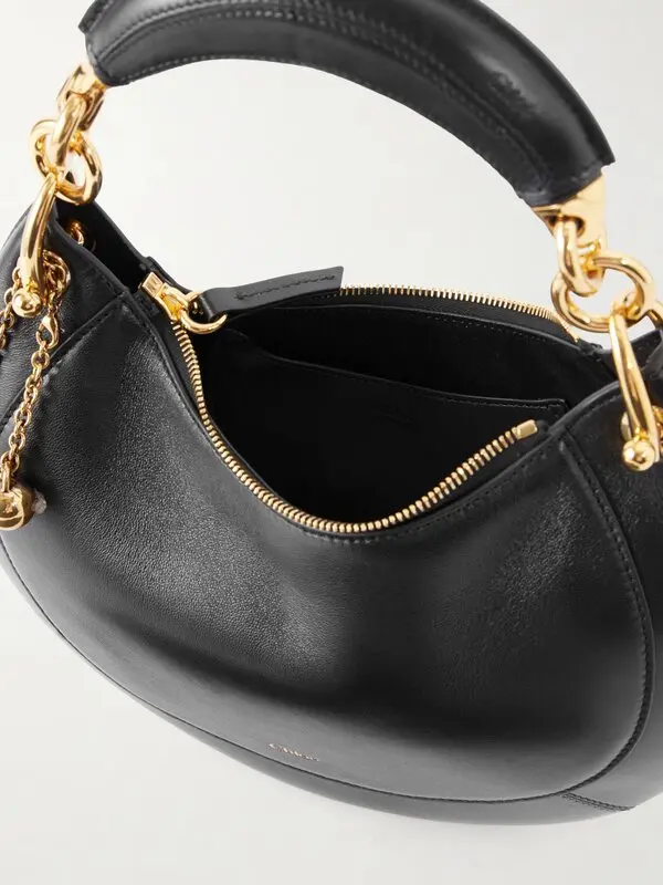 Chloé Banana Leather Shoulder Bag - Black