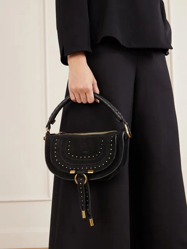 Chloé Marcie Mini Studded Suede Tote