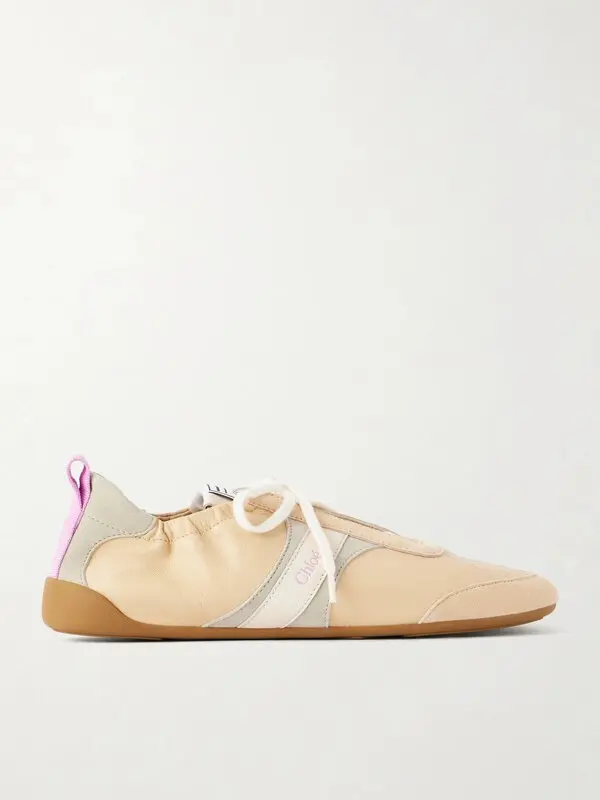 Chloé Kick Suede And Leather Sneakers
