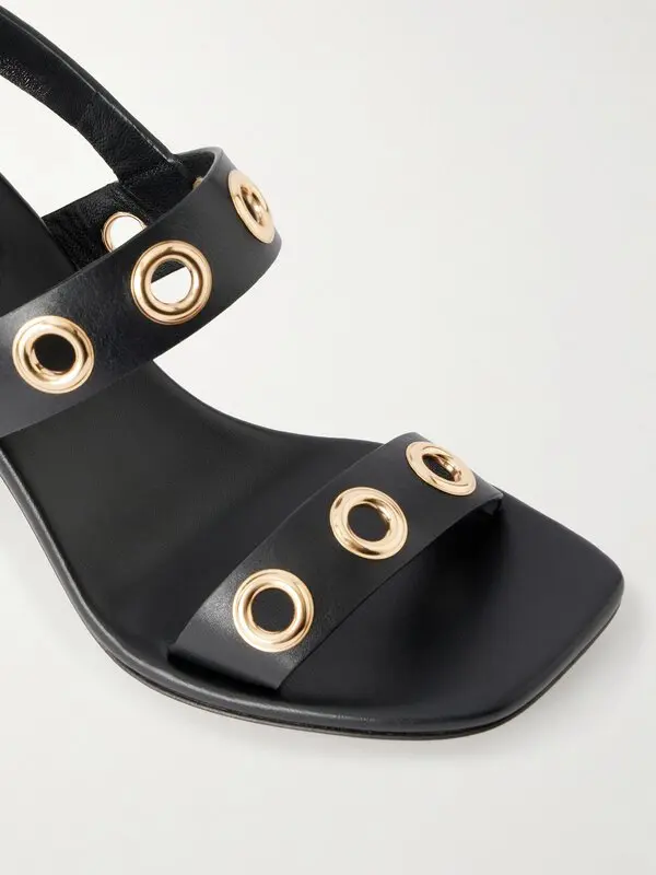 Chloé Embellished Leather Block Heel Sandals