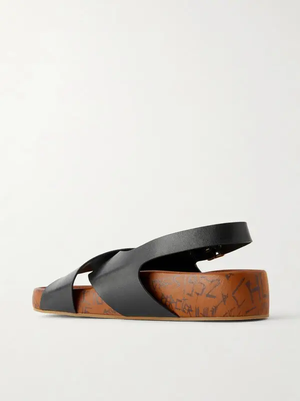 Chloé Leather Sandals With Graffiti-inspired Soles