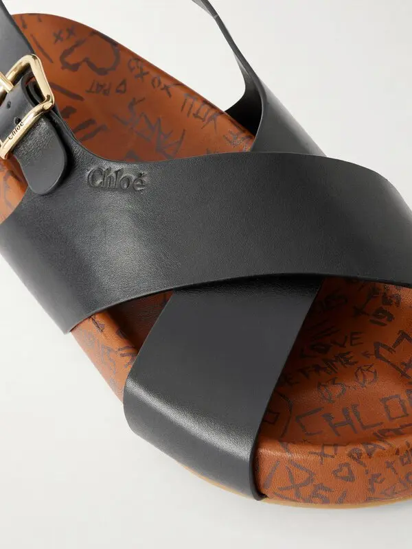 Chloé Leather Sandals With Graffiti-inspired Soles