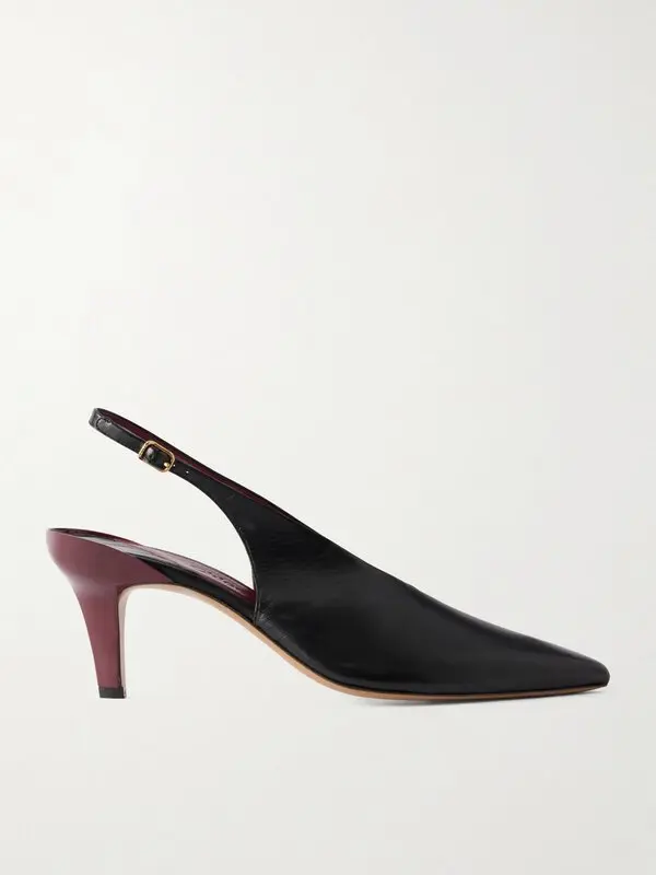Chloé Suzie Leather Slingback Pumps - Black