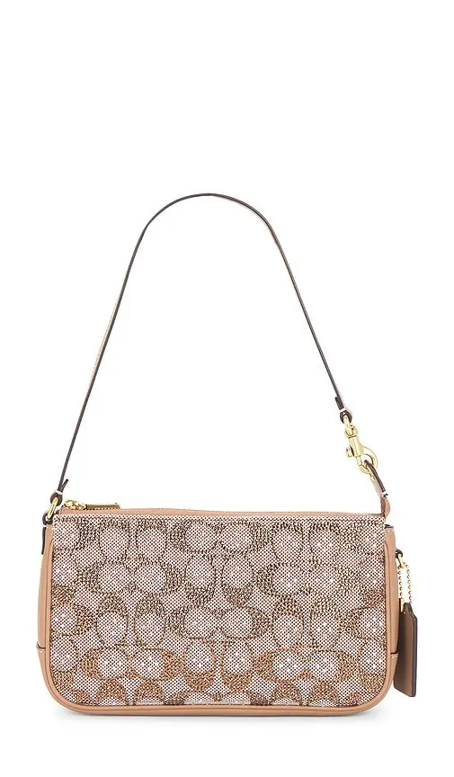 COACH Crystal Signature Jacquard Plaza Shoulder Bag - Mushroom