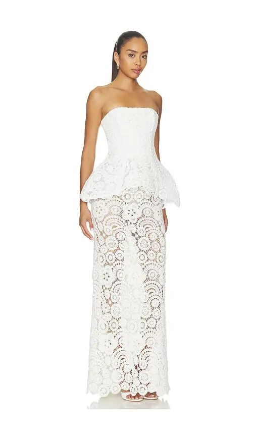 PatBO Gal Embroidery Peplum Maxi Dress