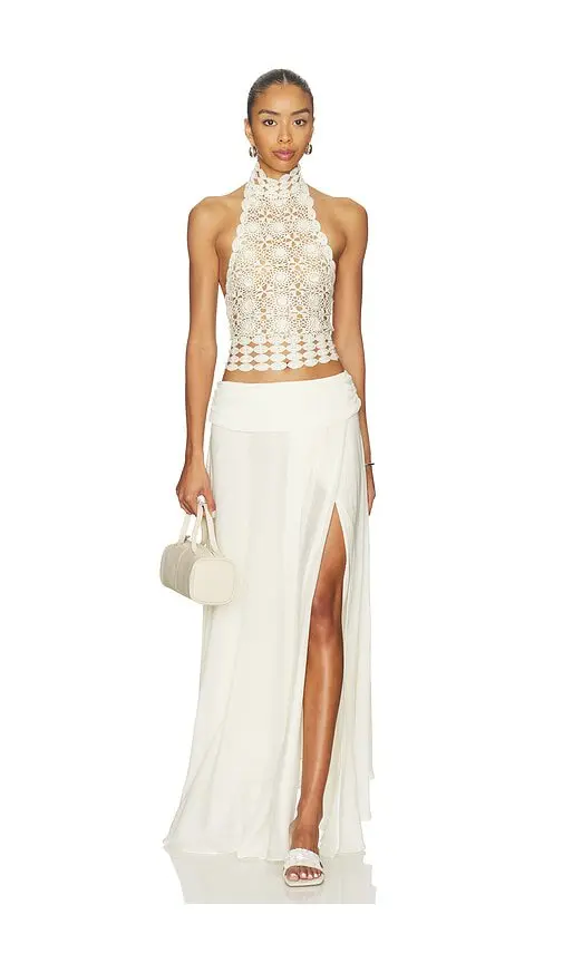 Bec & Bridge Ania Halter Top Crochet Knit