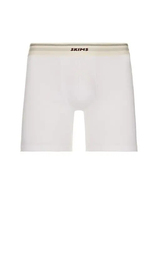 SKIMS Classic Cotton Rib 5 Boxer Brief In Grey - Chalk