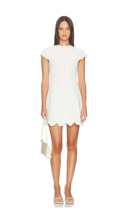 Simkhai Evalynn Short Sleeve Mini Dress - Ivory